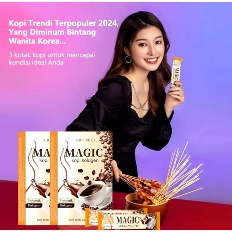 Jual Kopi Magic Kolagen kopi peluntur lemak isi 12 saset | Shopee Indonesia