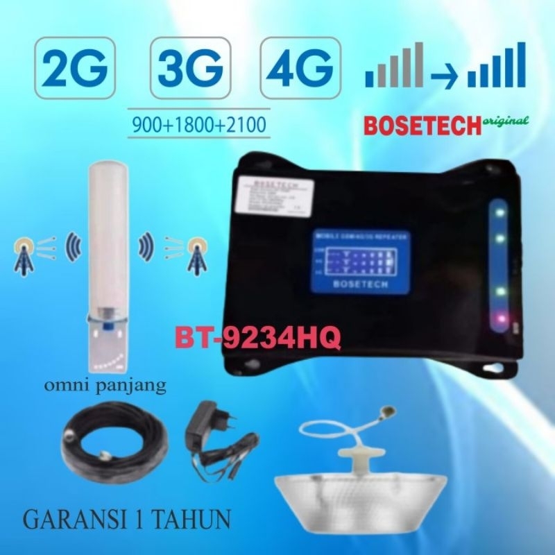 Jual Alat Penguat Sinyal Repeater Triband BOSETECH BT9234HQ Antena Omni 1 Way | Shopee Indonesia