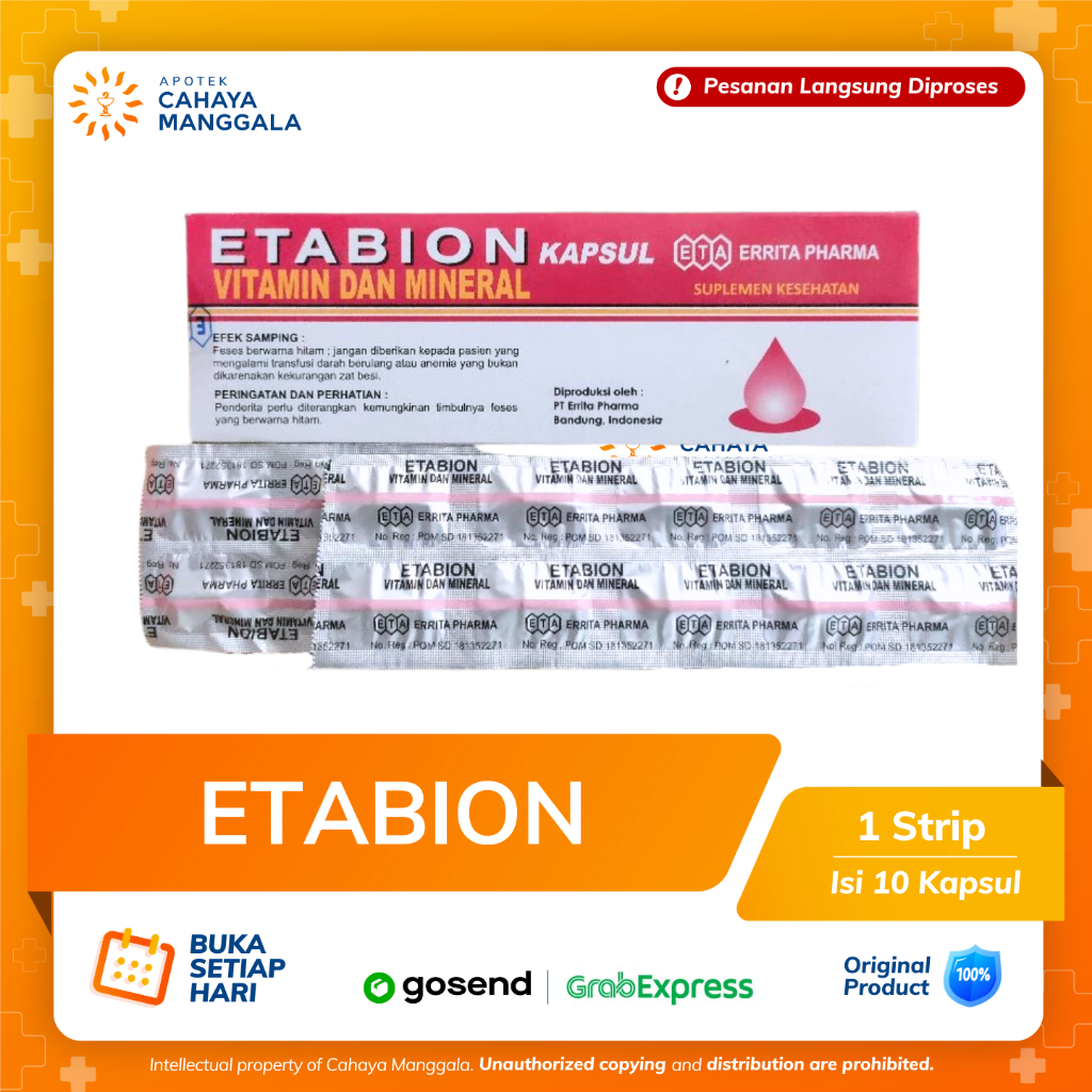 Jual ETABION VITAMIN DAN MINERAL PER STRIP 10 KAPSUL | Shopee Indonesia