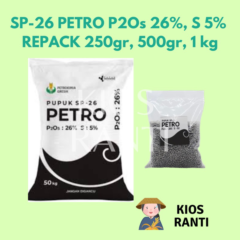 Jual Pupuk SP26 Petro Repack 250 gr, 500gr, 1 Kg/ Memperkuat Batang Akar dan Menghijaukan Daun ...