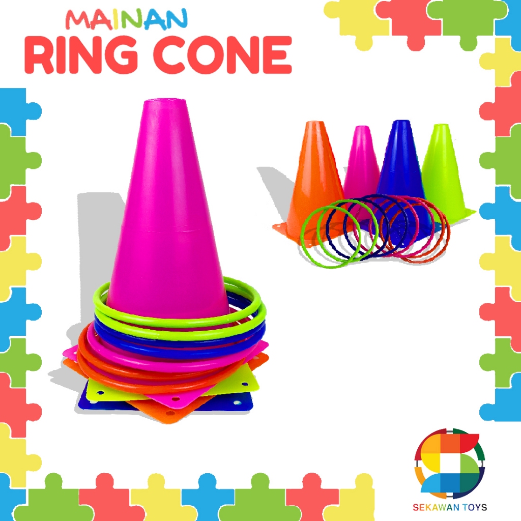 Jual Mainan Anak Edukasi Cone Ring / Ring Throwing Game / Mainan Lempar ...