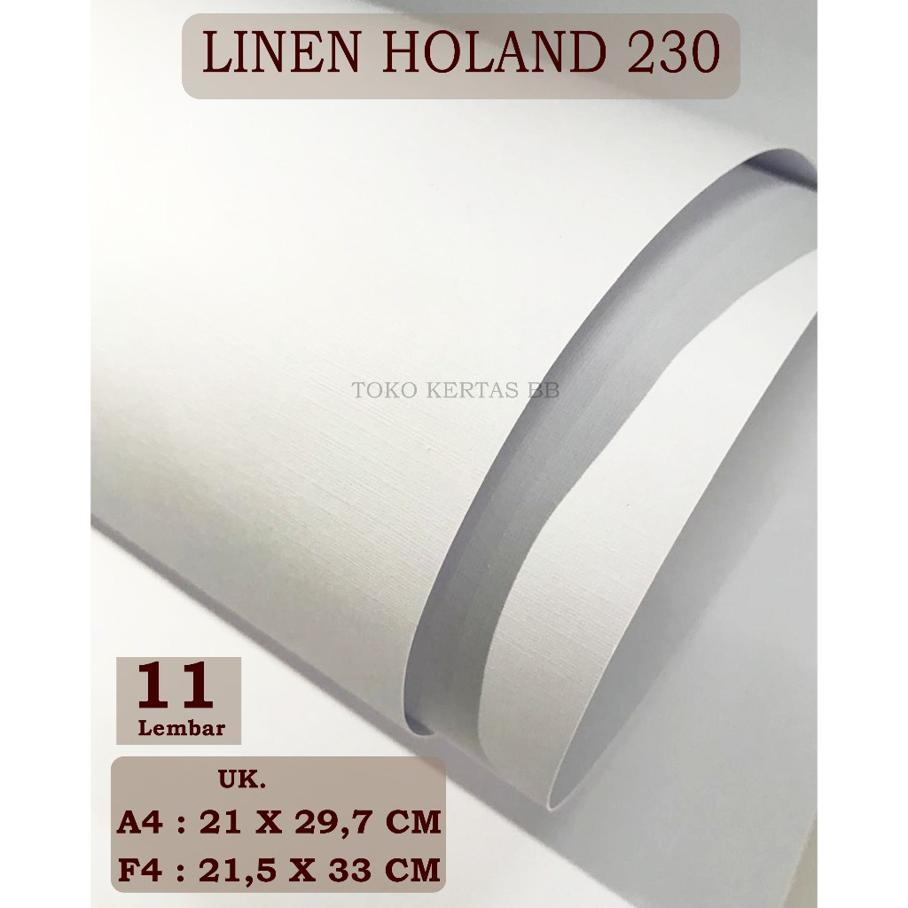 Jual KERTAS LINEN HOLAND PUTIH 230 GSM UKURAN A4 ( 21 X 29,7 CM ) DAN ...