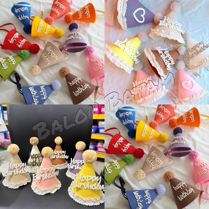 Jual Topi Happy Birthday Kain Flanel Ins korea | Shopee Indonesia