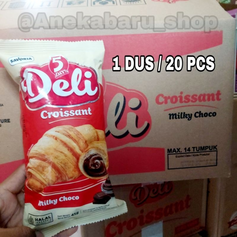 Jual DELI CROISSANT MILKY CHOCO 45g ( 1 DUS / 20 PCS ) | Shopee Indonesia