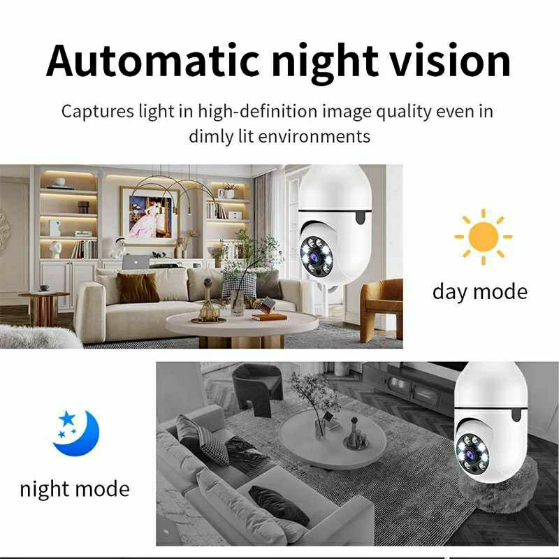 Jual CCTV IP Camera 1080P E27 Wireless Dual Light IR Sensor | Shopee ...