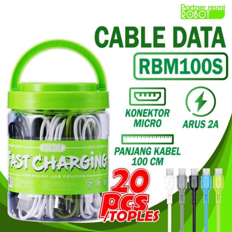 Jual Kabel Data Micro Robot RBM-100 2A (Support Fast Charging) | Shopee ...