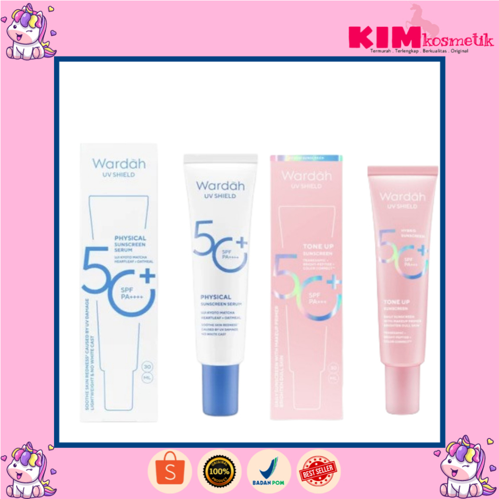 Jual Wardah UV Shield Physical Sunscreen - Tone Up Serum SPF 50+ PA ...