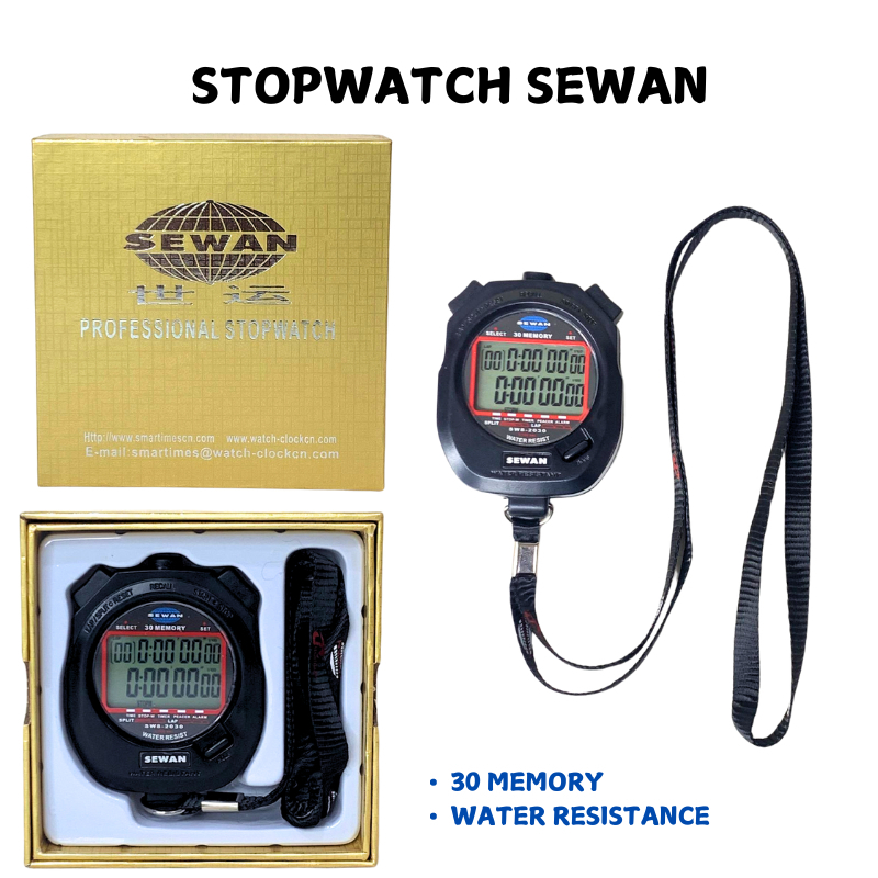 Jual STOPWATCH DIGITAL SEWAN / PENGUKUR WAKTU 10 30 60 100 MEMORI ANTI ...