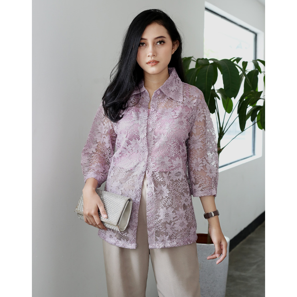 Jual outer brokat | outer brokat kondangan kekinian KEBAYA MODEL KEMEJA ...