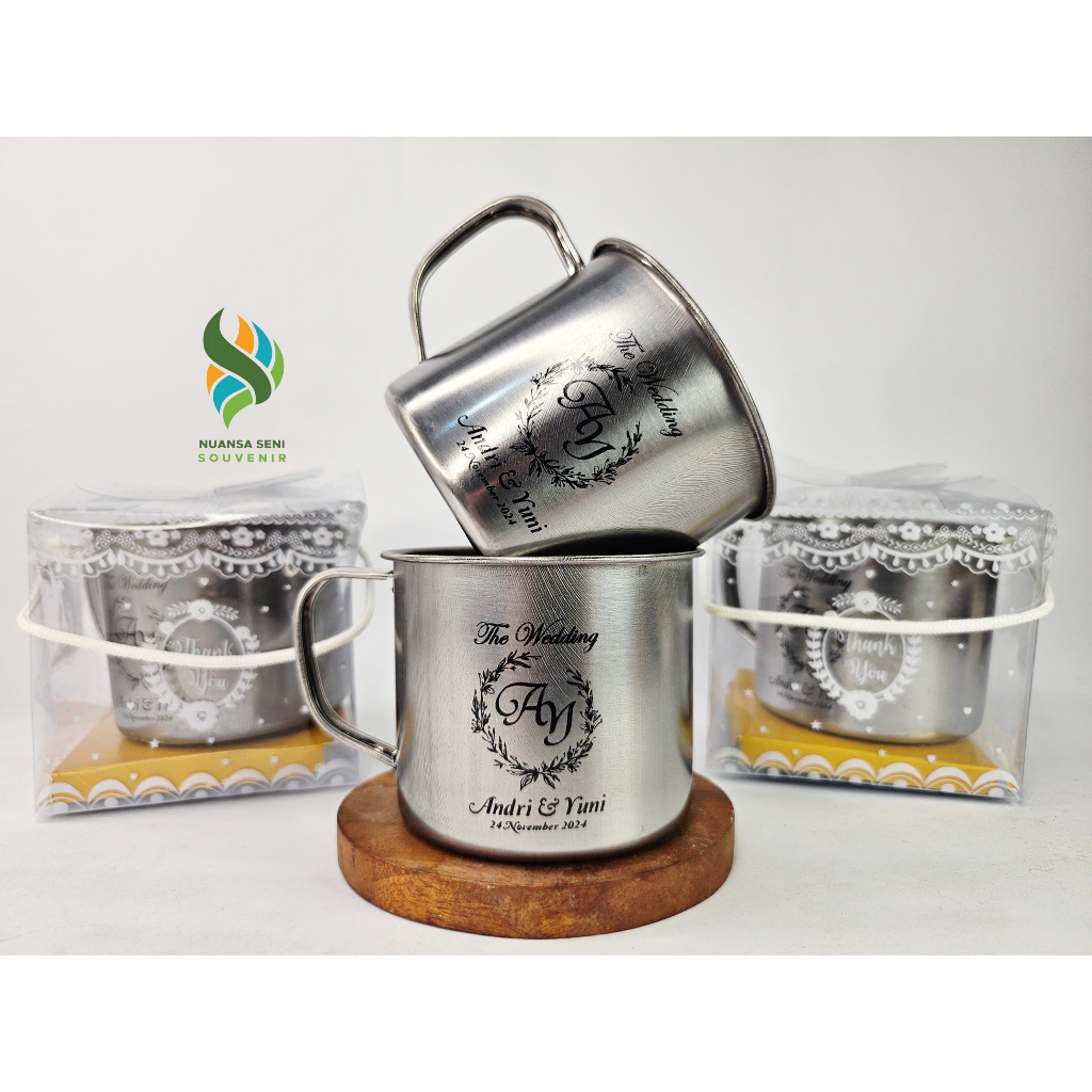 Jual Souvenir Gelas Minum Kaleng Stainless Cangkir Kopi Gagang Jadul ...