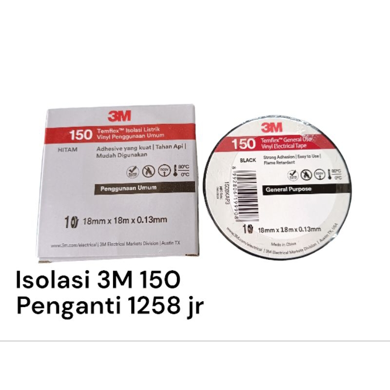 Jual Isolasi Listrik 3M Hitam 1258jr-150 | Shopee Indonesia