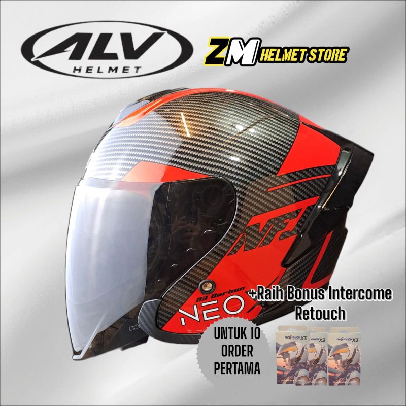 Jual Helm NFJ NEO-X Motif CARBON Paket Ganteng SNI | Shopee Indonesia