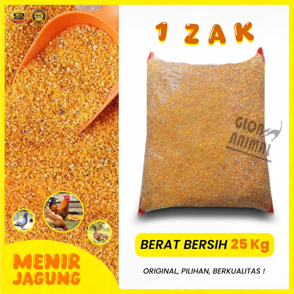 Jual MENIR JAGUNG ZAK 25KG beras jagung pakan burung ayam unggas jagung ...