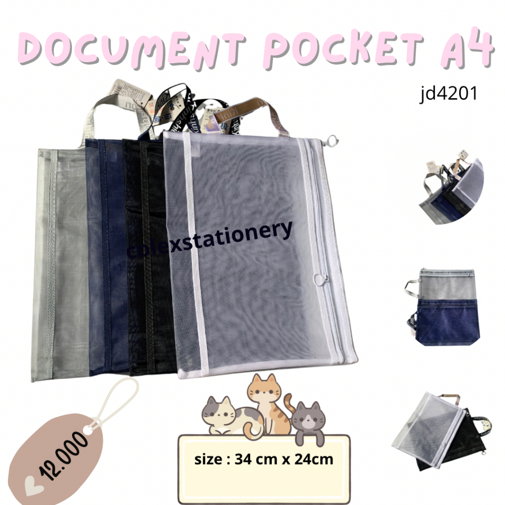 Jual Document Map / Document Pocket Map Zipper 4 Warna Transparant ...