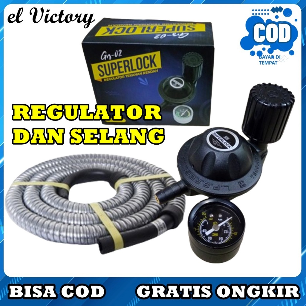 Jual SUPERLOCK GRS02 Regulator Tekanan Rendah LENGKAP DENGAN SELANG GAS ...