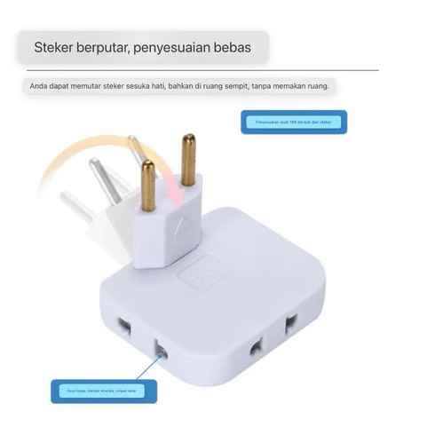 Jual JM Power Socket3in1 Plug In Stop Kontak Steker Lipat Colokan ...