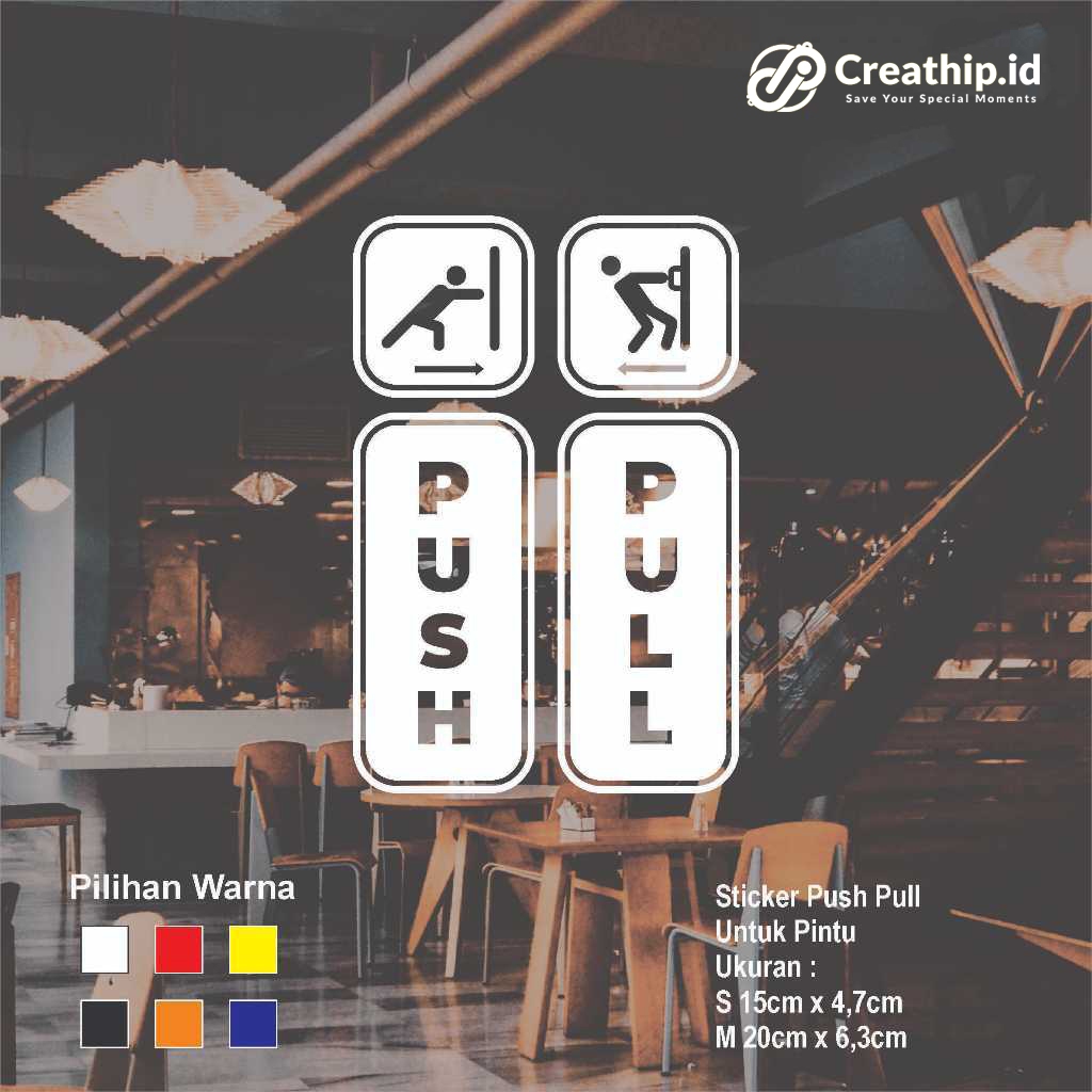 Jual Stiker Push Pull Pintu Kaca Door Cafe Resto Toko Cutting Sticker ...