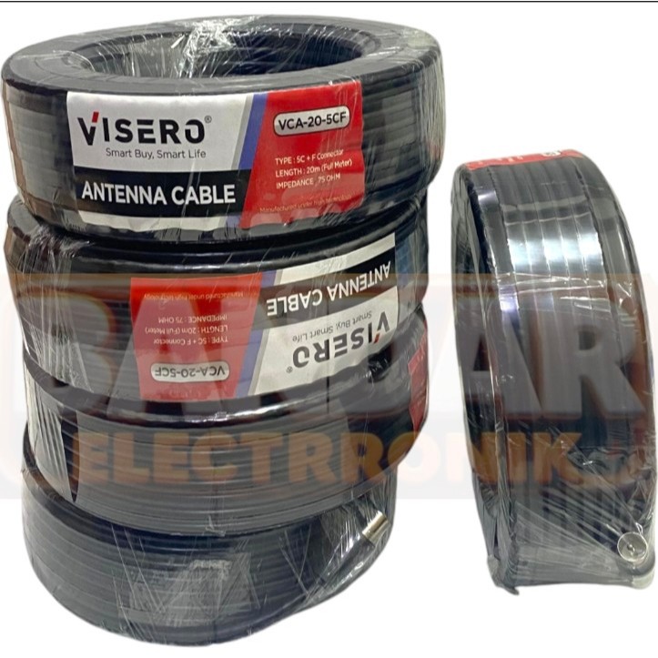 Jual Kabel Antena VISERO 20M VCA-20-5CF 20 Meter (Double Jack) Support Digital TV DVB T2 ...