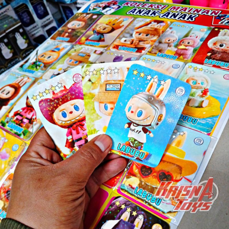 Jual MAINAN ANAK KARTU LABUBU VIRAL/KARTU LABUBU HOLOGRAM isi 20.set ...