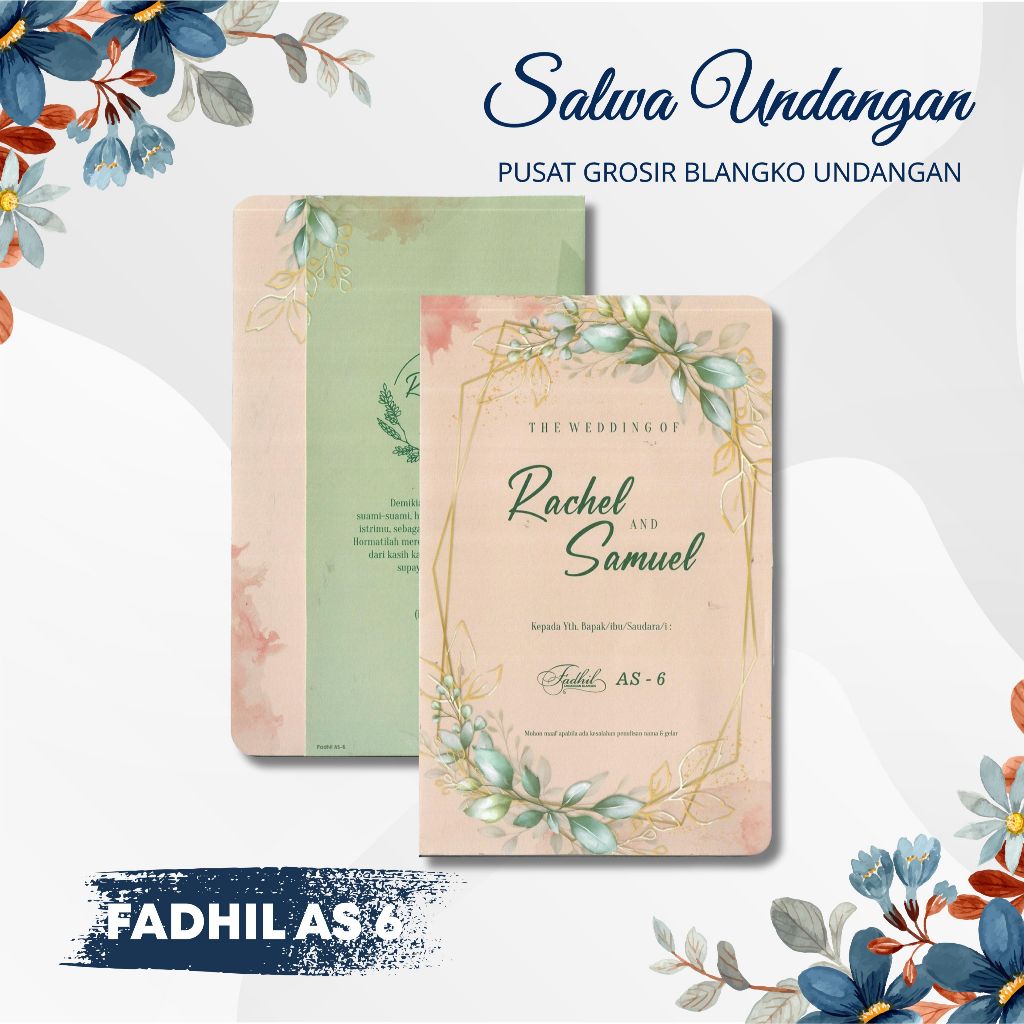 Jual Blangko Undangan Pernikahan Fadhil AS 6 atau kertas undangan ...