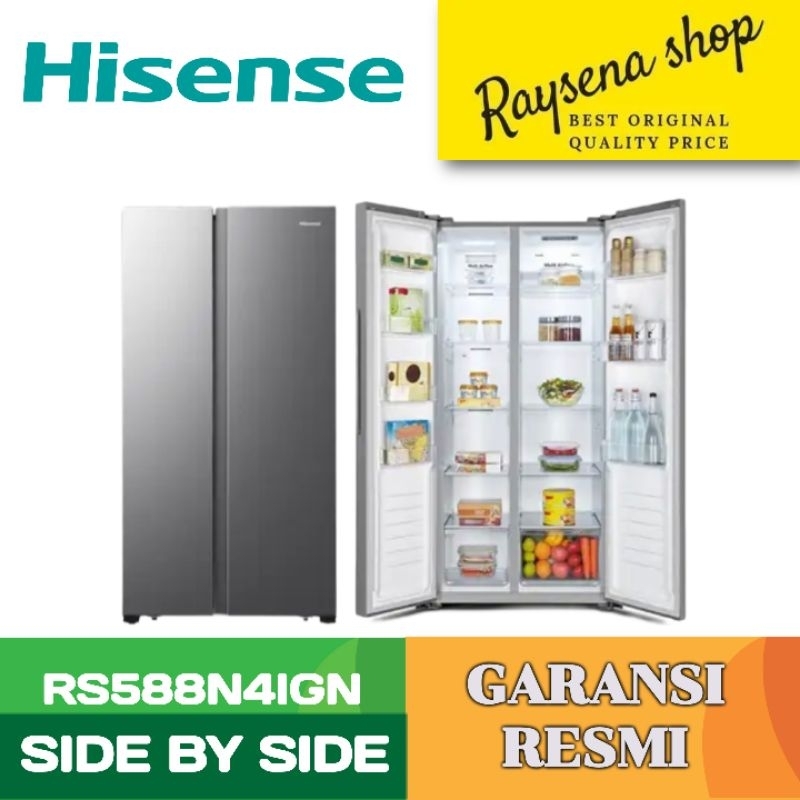 Jual HISENSE KULKAS SIDE BY SIDE REFRIGERATOR RS588N4IGN | Shopee Indonesia