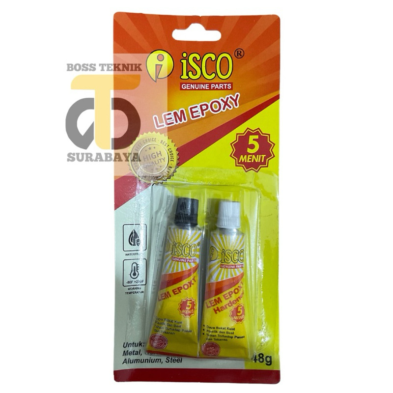 Jual Lem Besi ISCO - Lem Epoksi 5 menit - Lem Besi Epoxy - Lem knalpot ...