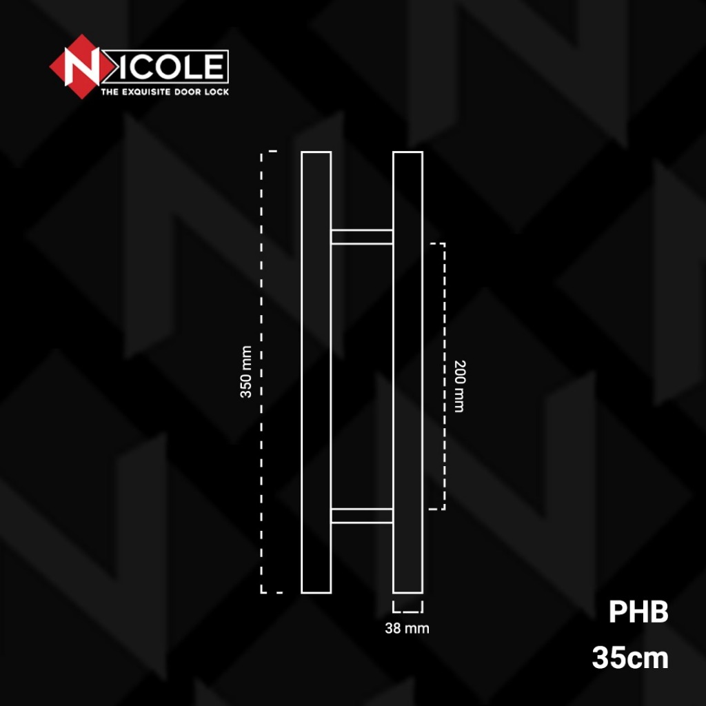 Jual Nicole Pull Handle Bulat Hitam / Tarikan Pintu Stainless Steel 35 ...