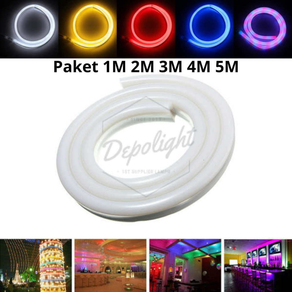 Jual Paket Lampu Neon Flex Bulat 360 Lengkap 1 meter - 5 meter Outdoor ...