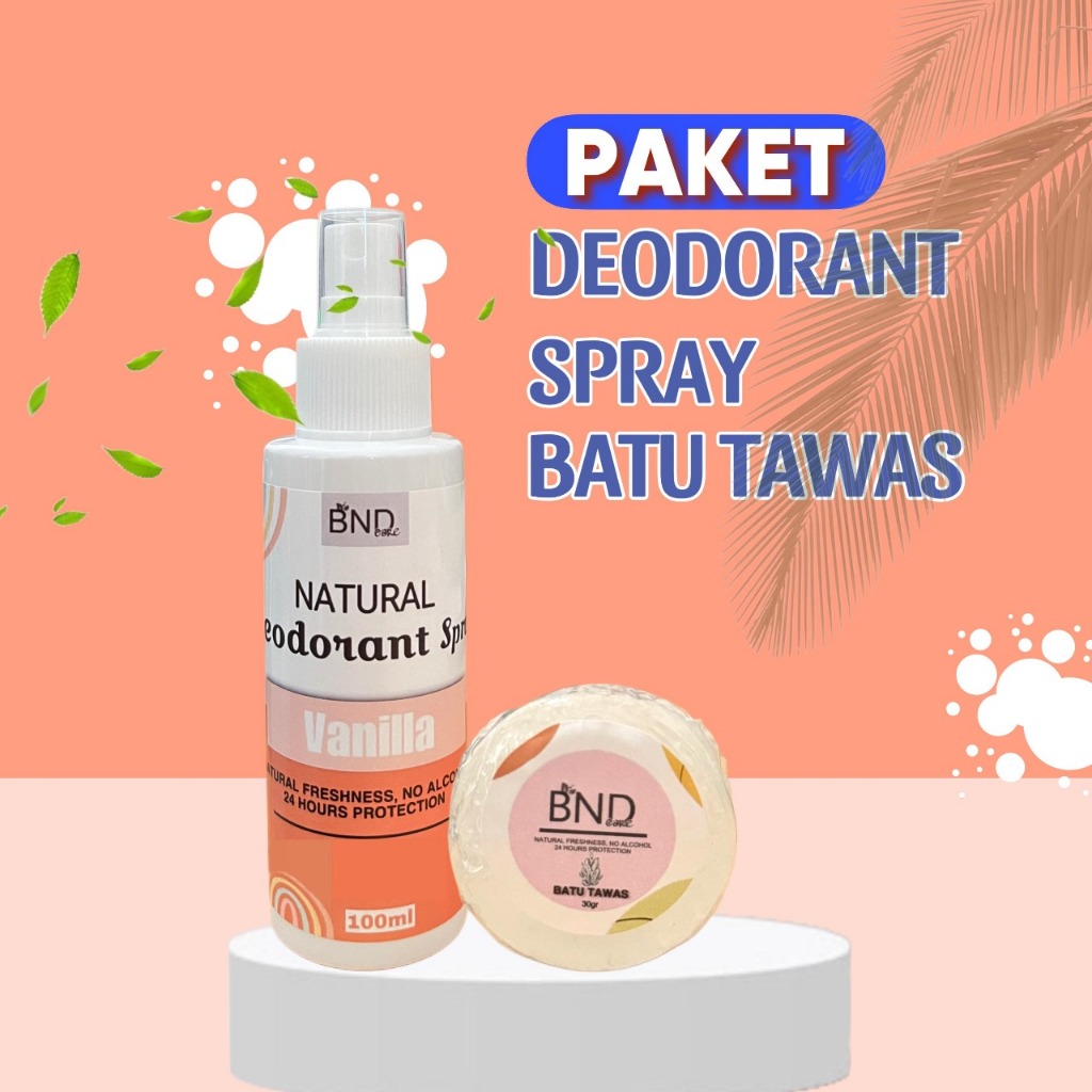 Jual Bundle Natural Deodorant Tawas Spray 100 Ml + Deodorant Batu Tawas ...