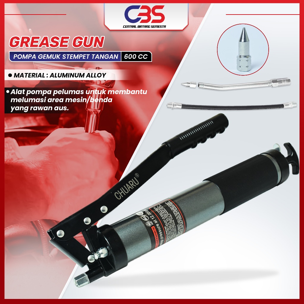 Jual Grease Gun 600CC / Pompa Gemuk Tangan / Alat Penghisap Oli Pompa ...