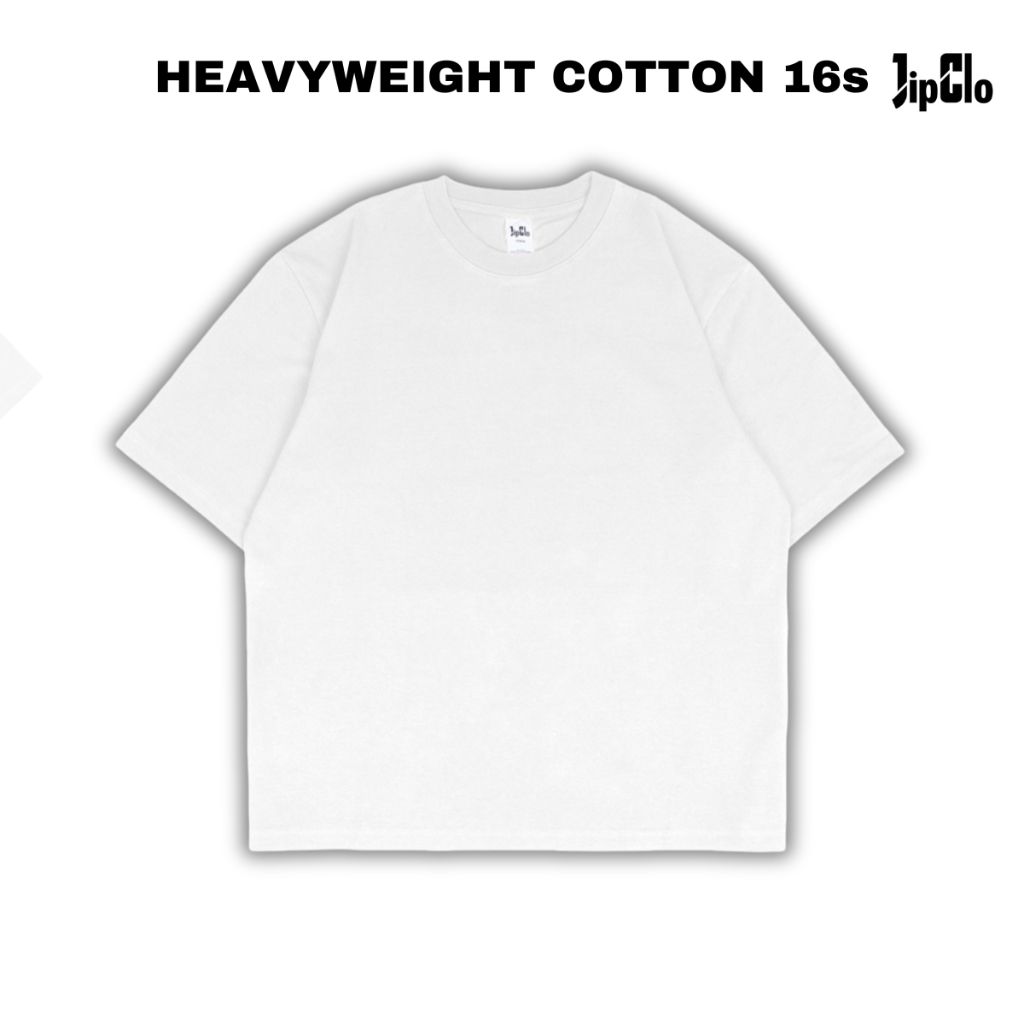 Jual Jipclo Kaos Polos Oversized Unisex Pria Wanita T Shirt Putih Heavyweight Cotton 16s Boxy