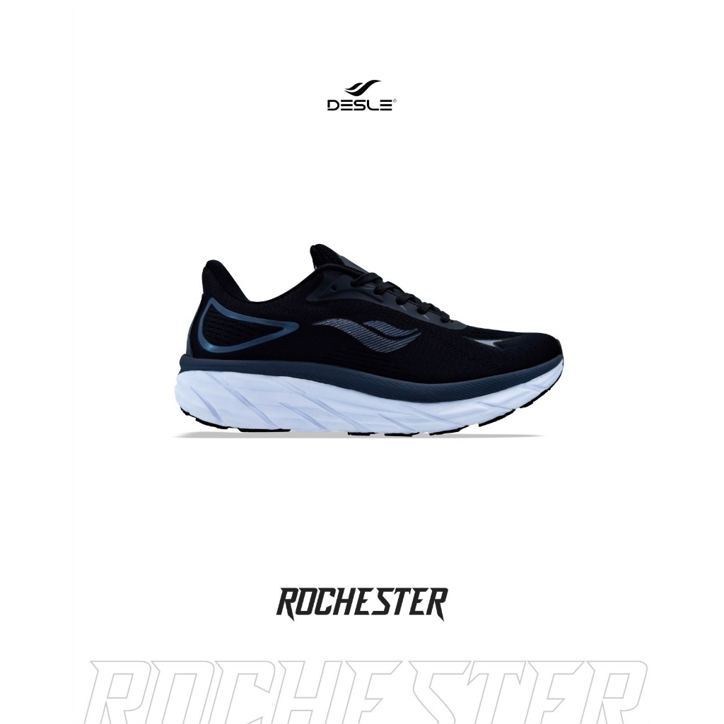 Jual Desle Shoes Sneakers Running Rochester Hitam Putih | Shopee Indonesia