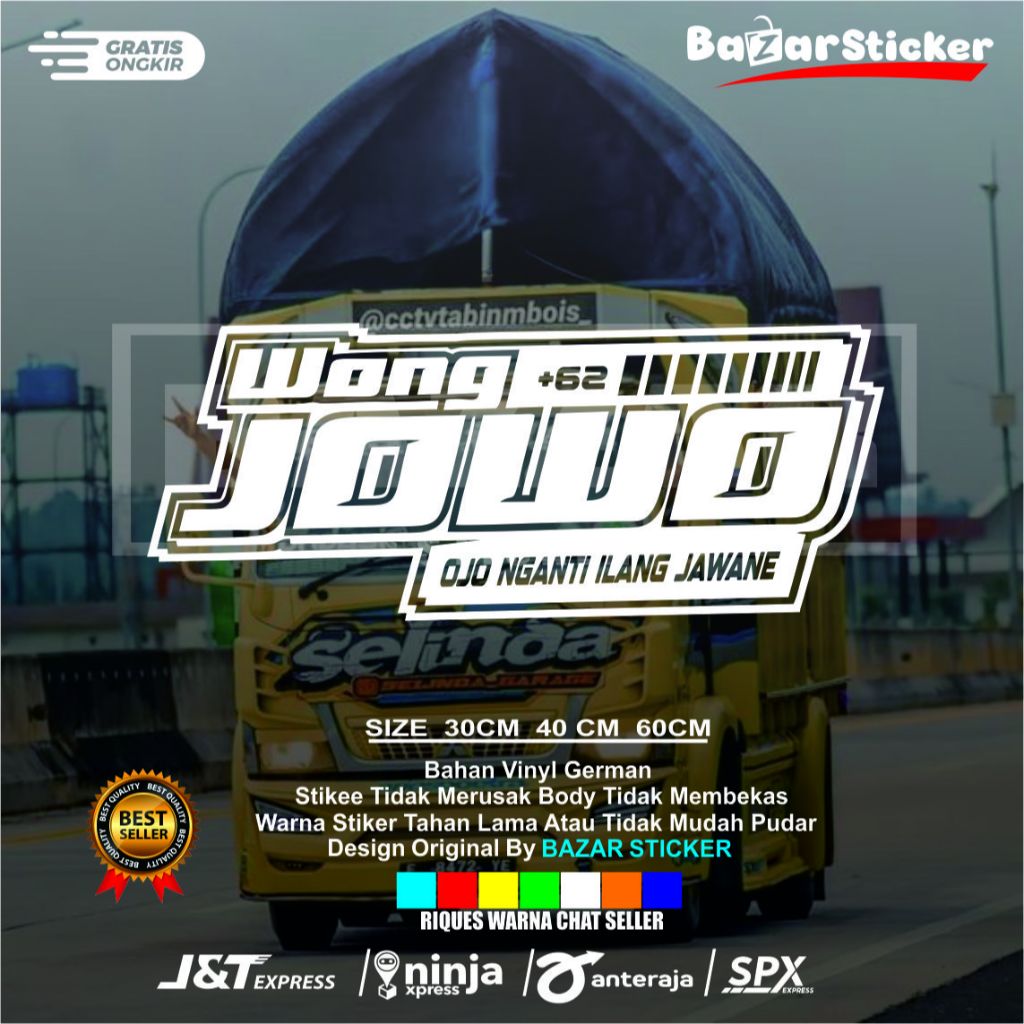 Jual stiker kaca wong jowo ojo ngasi ilang jawane sticker variasi kaca ...