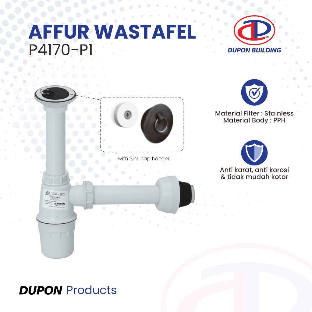 Jual DUPON Sifon Wastafel / Siphon P-Trap / Trap Wastafel P4170-P1 ...