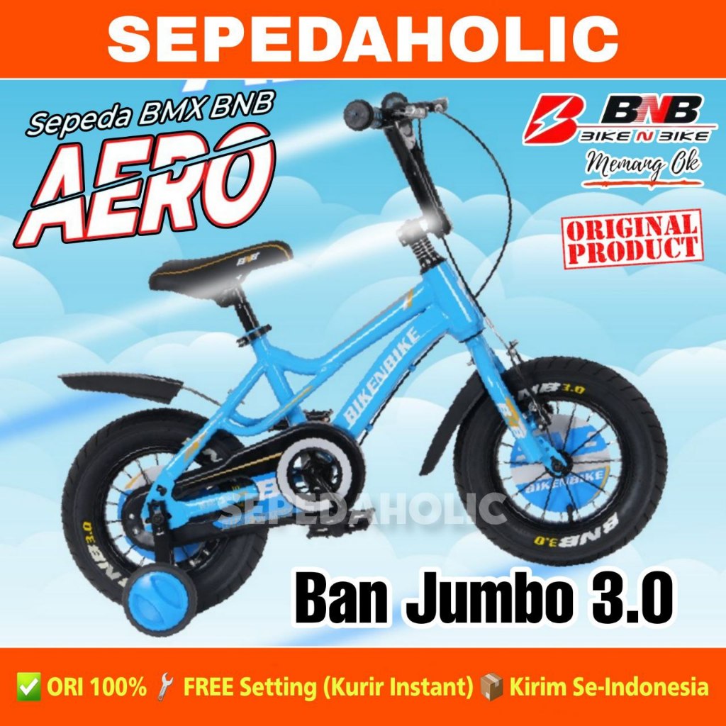 Jual Sepeda Anak Laki BMX BNB AERO Ukuran 12 16 18 Inch Ban Jumbo 3.0 ...
