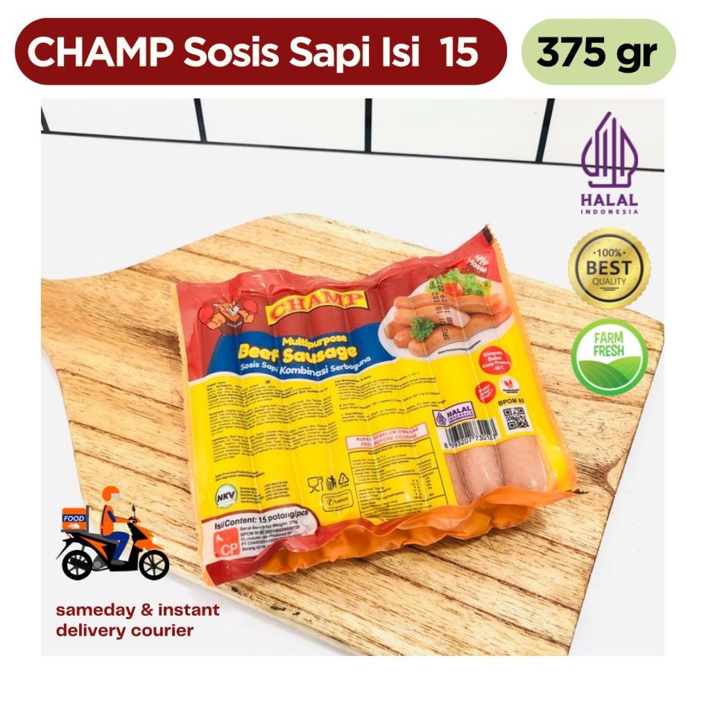 Jual Champ Sosis Sapi Isi 15 berat 375 gram | Shopee Indonesia