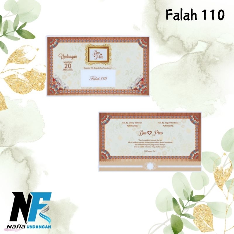 Jual Blangko Undangan atau Kertas Undangan Pernikahan FALAH 110 Harga ...