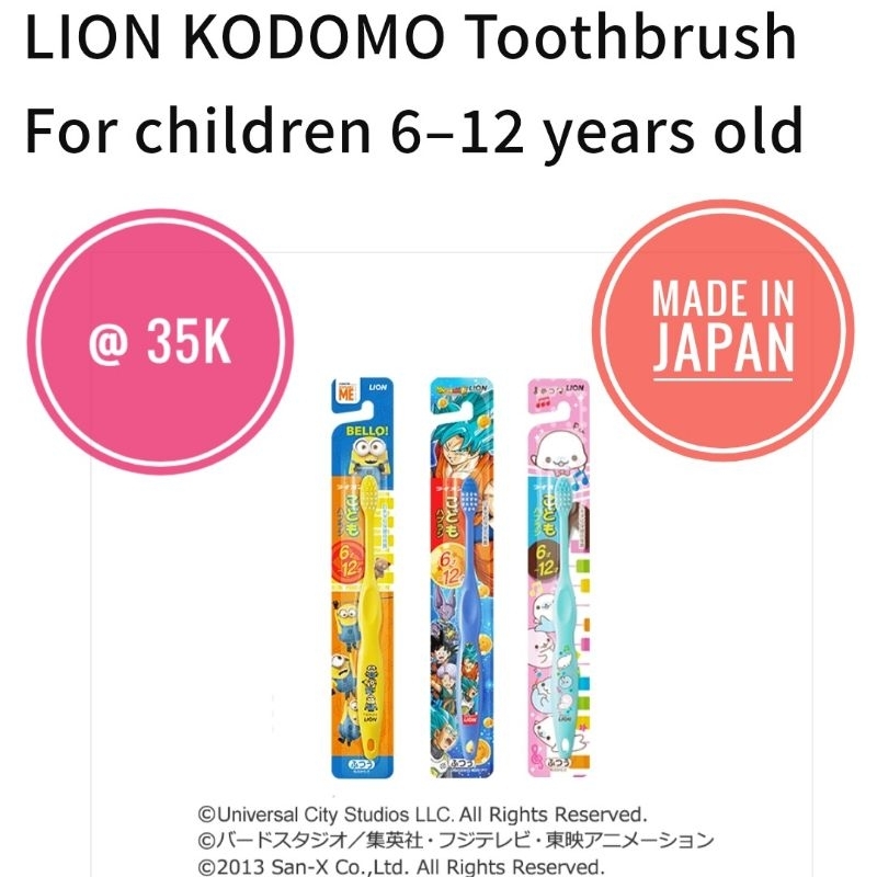 Jual LION Kodomo Japan Haburasi Tooth Brush for 6-12 years | Shopee ...