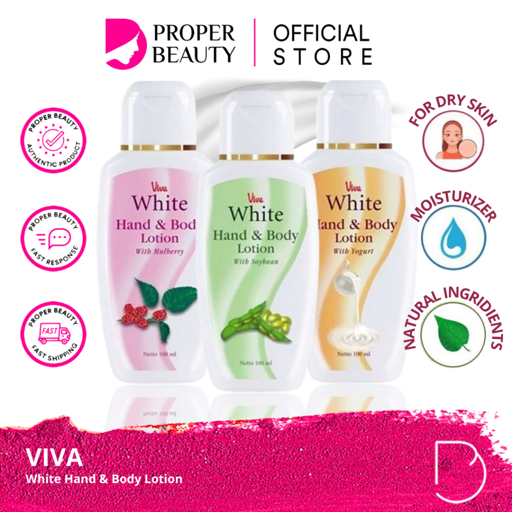 Jual VIVA White Hand & Body Lotion | Pelembab Tubuh 100ml | With Yoghurt Soybean Mulberry ...