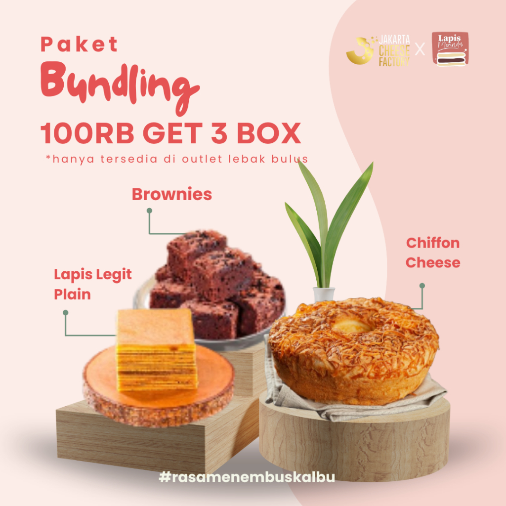 Jual Paket Bundling Lapis Merindu x Jakarta Cheese Factory | Shopee ...