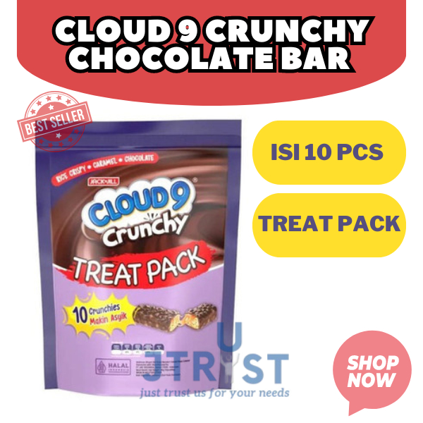 Jual Cloud 9 Crunchy Chocolate Bar Treat Pack isi 10 pcs | Shopee Indonesia