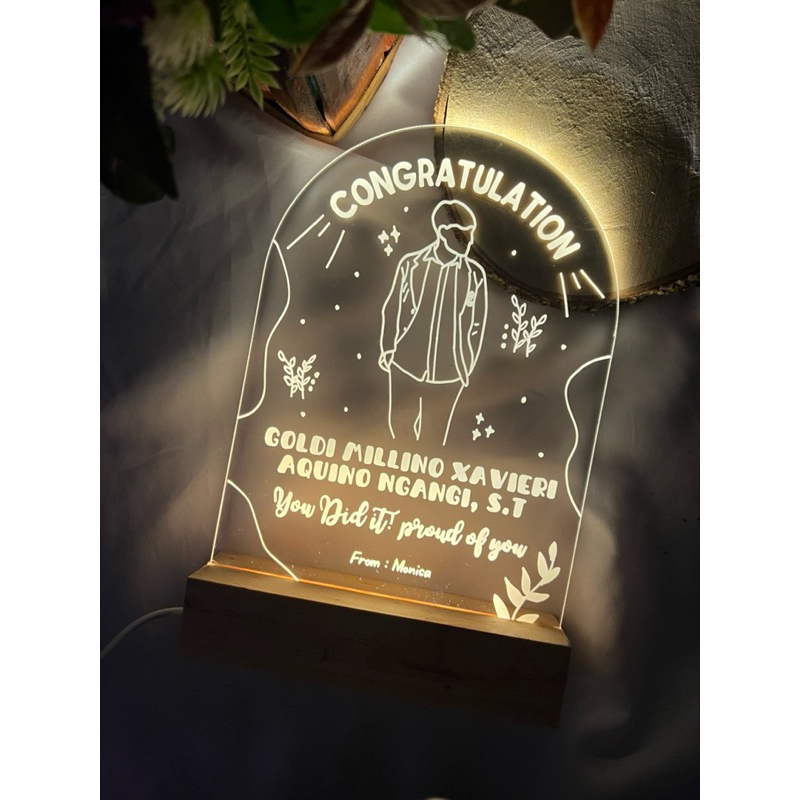 Jual Akrilik Lettering LED USB A5 bebas custom lampu tidur akrilik ...