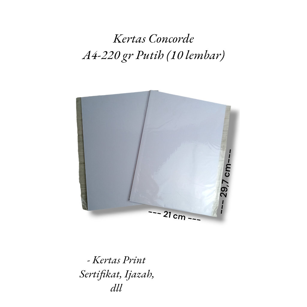 Jual (pack = 10 lembar) Kertas Concorde A4 - 220 gr Putih - Kertas ...