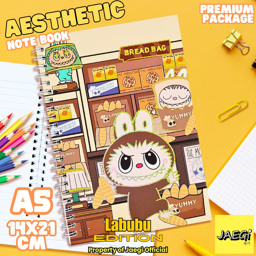 Jual [FM] - Buku Tulis Labubu A5 Cover Glitter Kemasan Satuan Premium ...