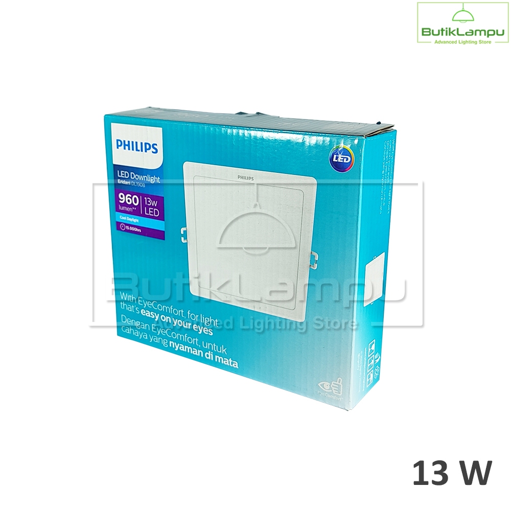 Jual Lampu Philips Downlight Eridani Square Kotak 13w 13 Watt Inbow DL190B LED9 D125 SQ | Shopee ...