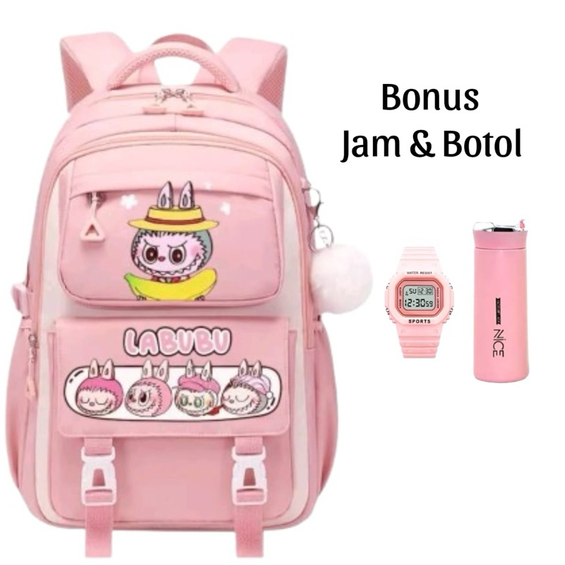 Jual Tas Ransel Sekolah Anak Perempuan Motif Labubu Warna warni Tas Anak Sekolah Sd Dan Smp ...