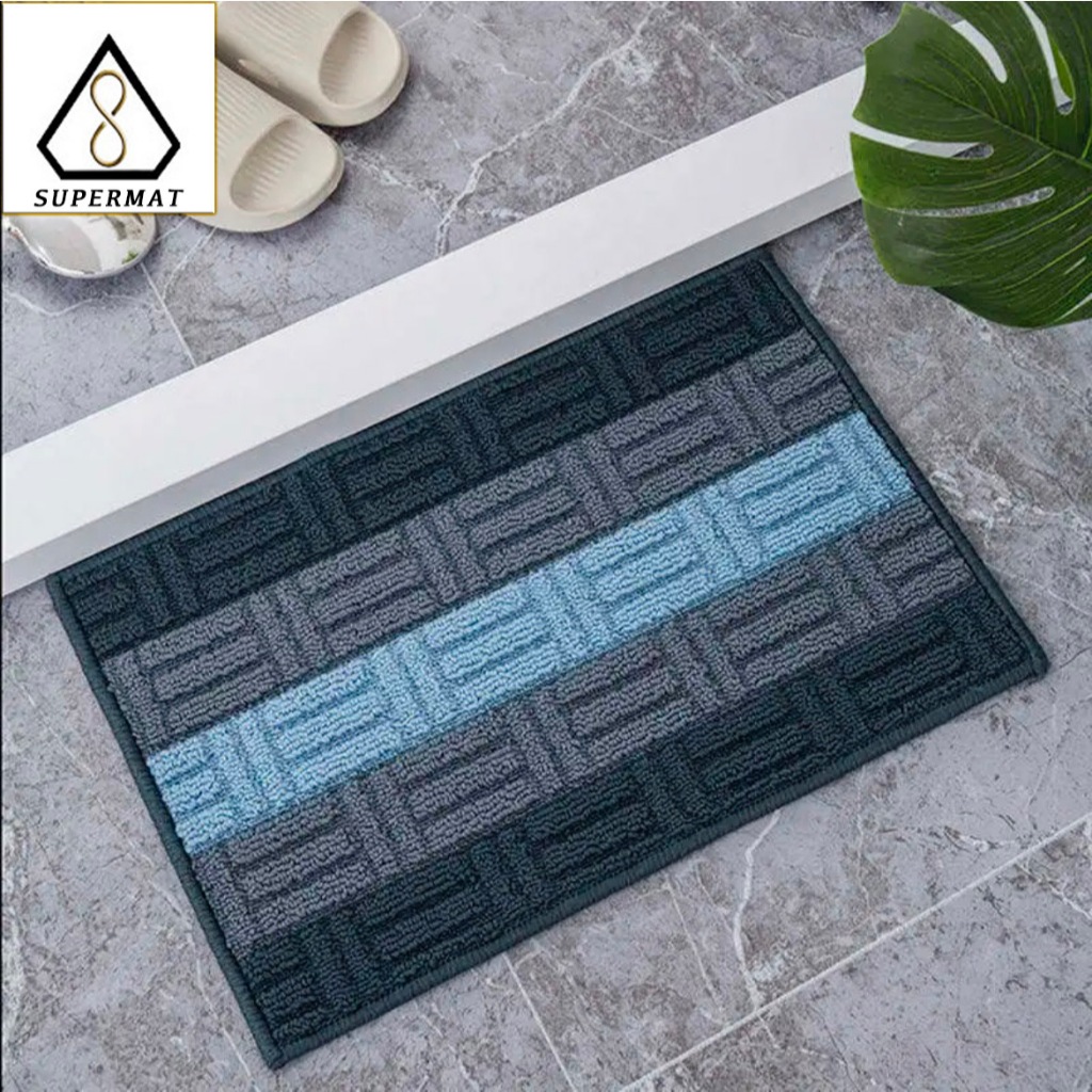 Jual SUPERMAT - Keset Motif Garis bahan Bludru Garis Anti Slip [Uk 40 x ...