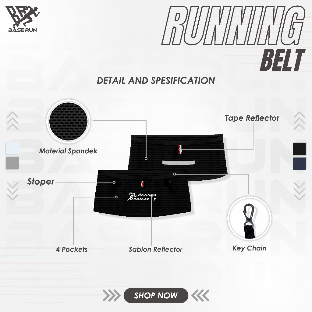 Jual Running Belt Run Mount Sabuk lari/Tas Pinggang/Tas lari Hitam/Tas ...