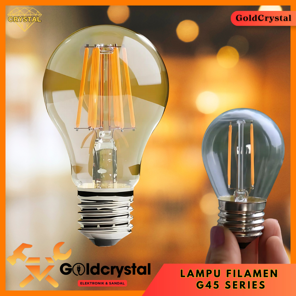 Jual Lampu Bohlam LED G45 4W Filamen Cahaya Kuning Putih Lampu Caffe ...