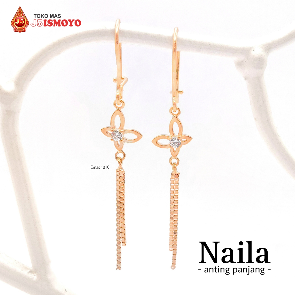 Jual Anting Emas Mas Asli Model Panjang Naila J5 Ismoyo | Shopee Indonesia